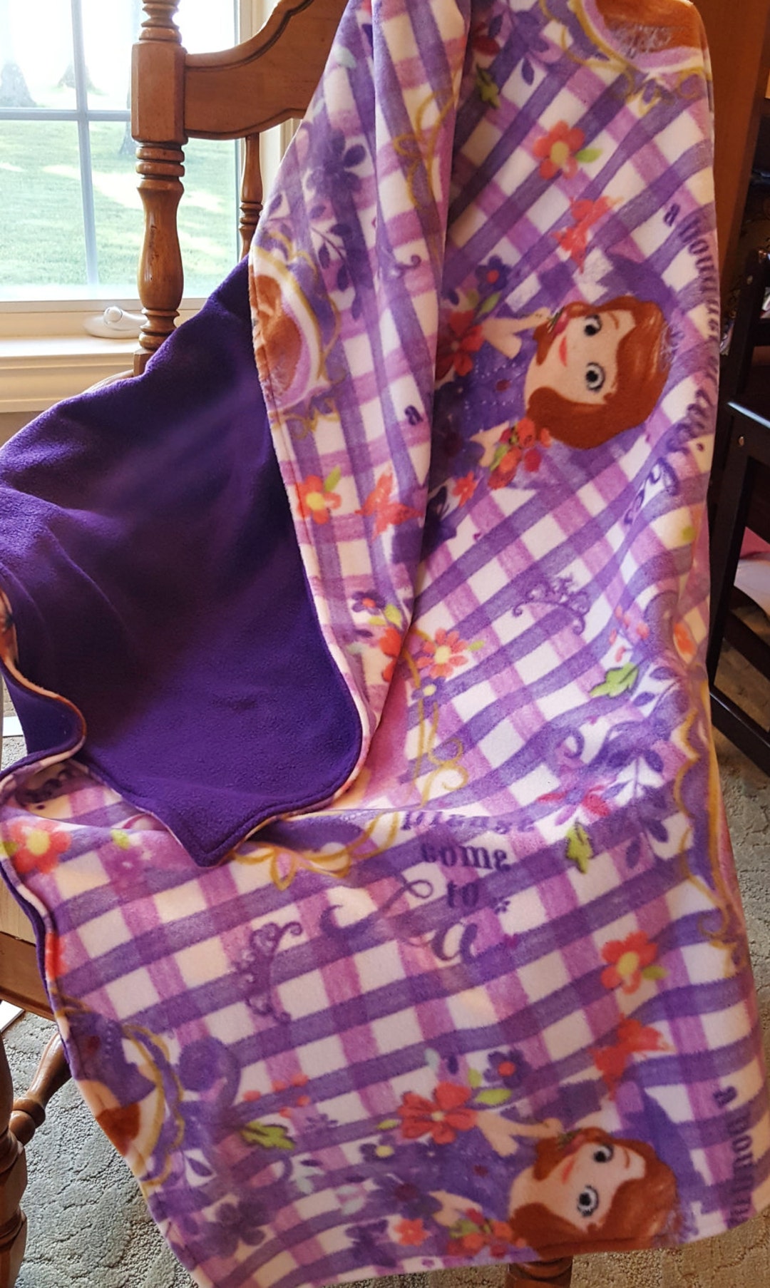 Princess Fleece Blanket - Hand Sewn - 58 X 51 - Christmas - Etsy
