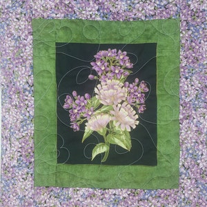 Mauve Floral Handmade Quilt - 100"x 85" Quilt - Handmade - Machine ...