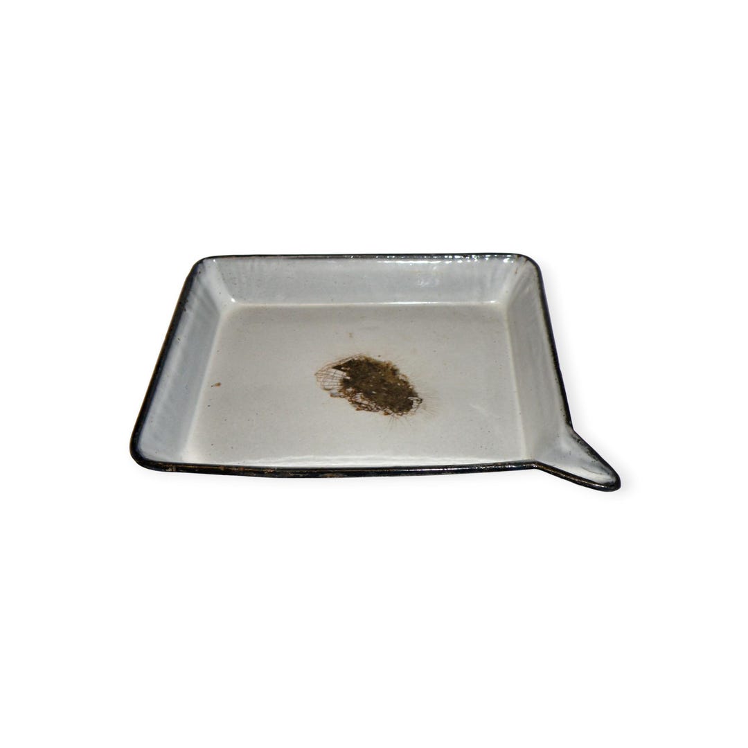 Vintage Small Medical Enamel Tray With Drain, Soviet Shabby Enamelware ...