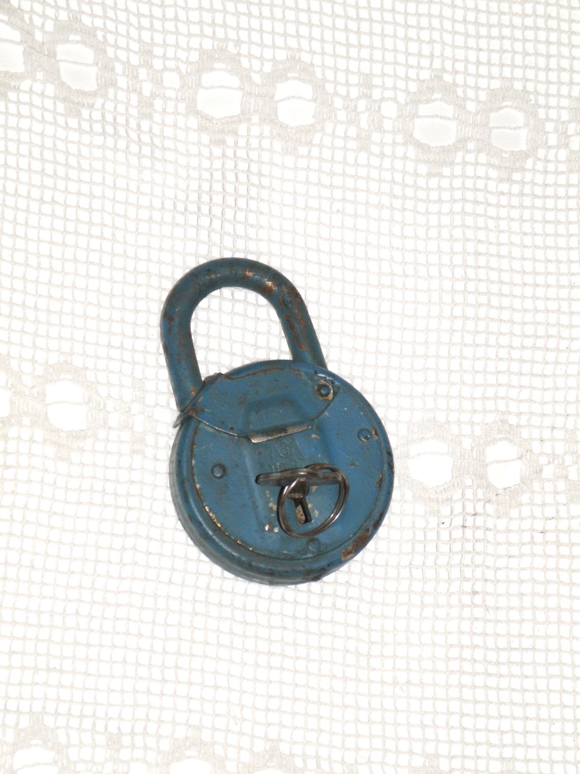 1950s Blue Padlock With Key Vintage Working Rustic Padlock - Etsy