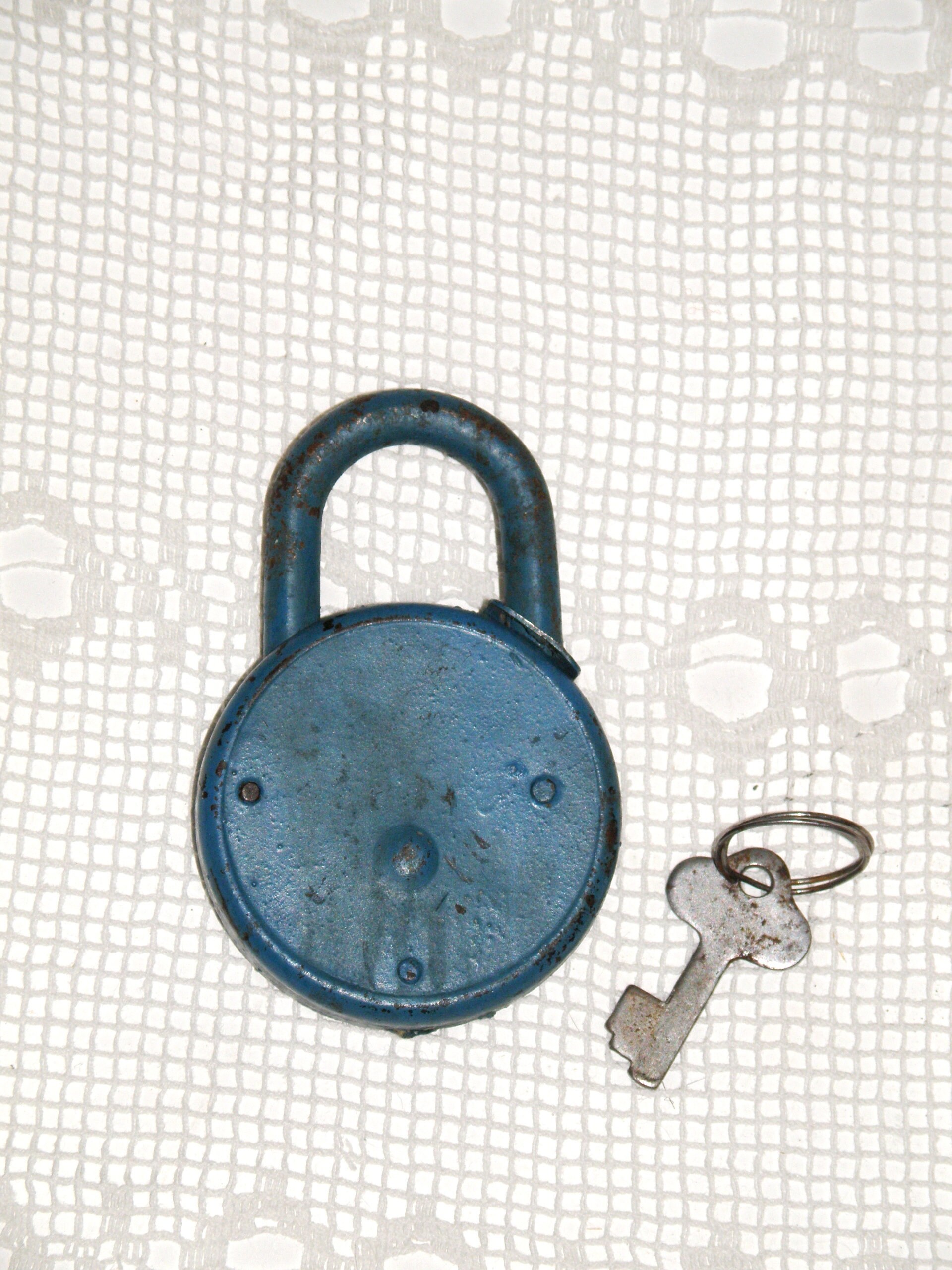 1950s Blue Padlock With Key Vintage Working Rustic Padlock - Etsy
