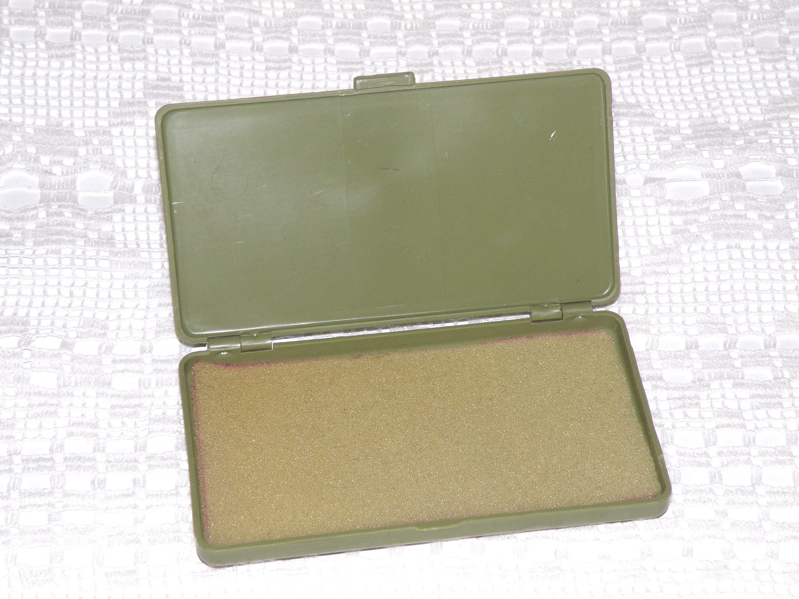 Vintage Green Plastic Box for Stamp Pad. Soviet Stamp Pad's Plastic Box ...
