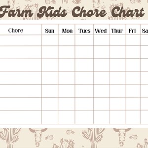 Farm Kid Chore Chart - Etsy