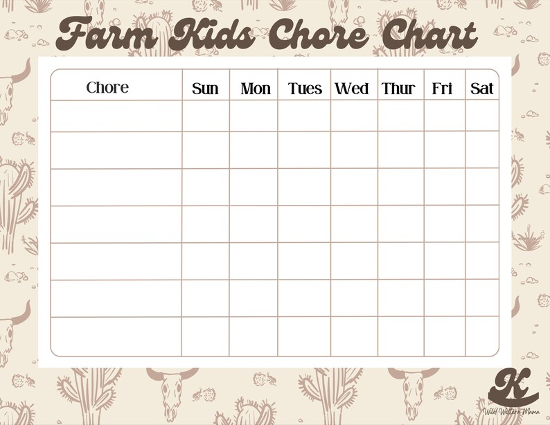 Farm Kid Chore Chart - Etsy