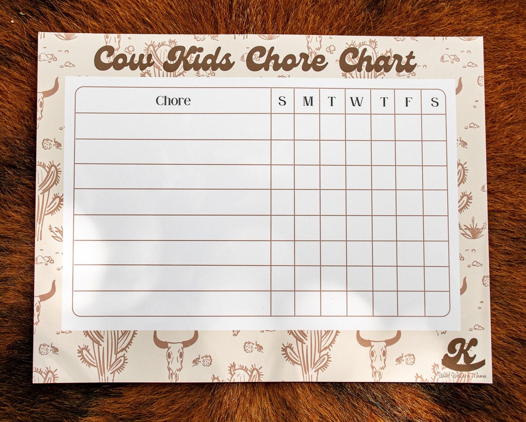 Cow Kids Chore Chart - Etsy