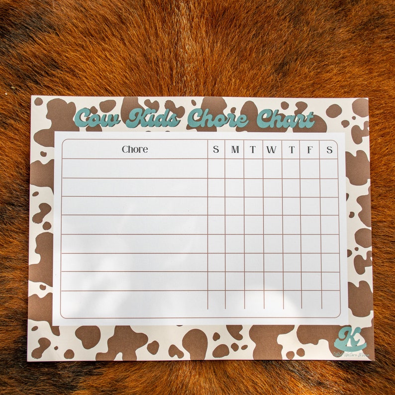 Cow Kids Chore Chart - Etsy
