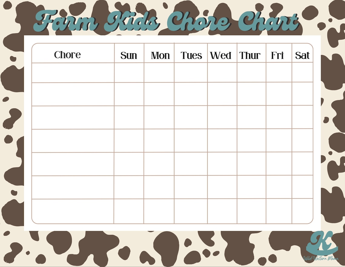 Farm Kid Chore Chart - Etsy