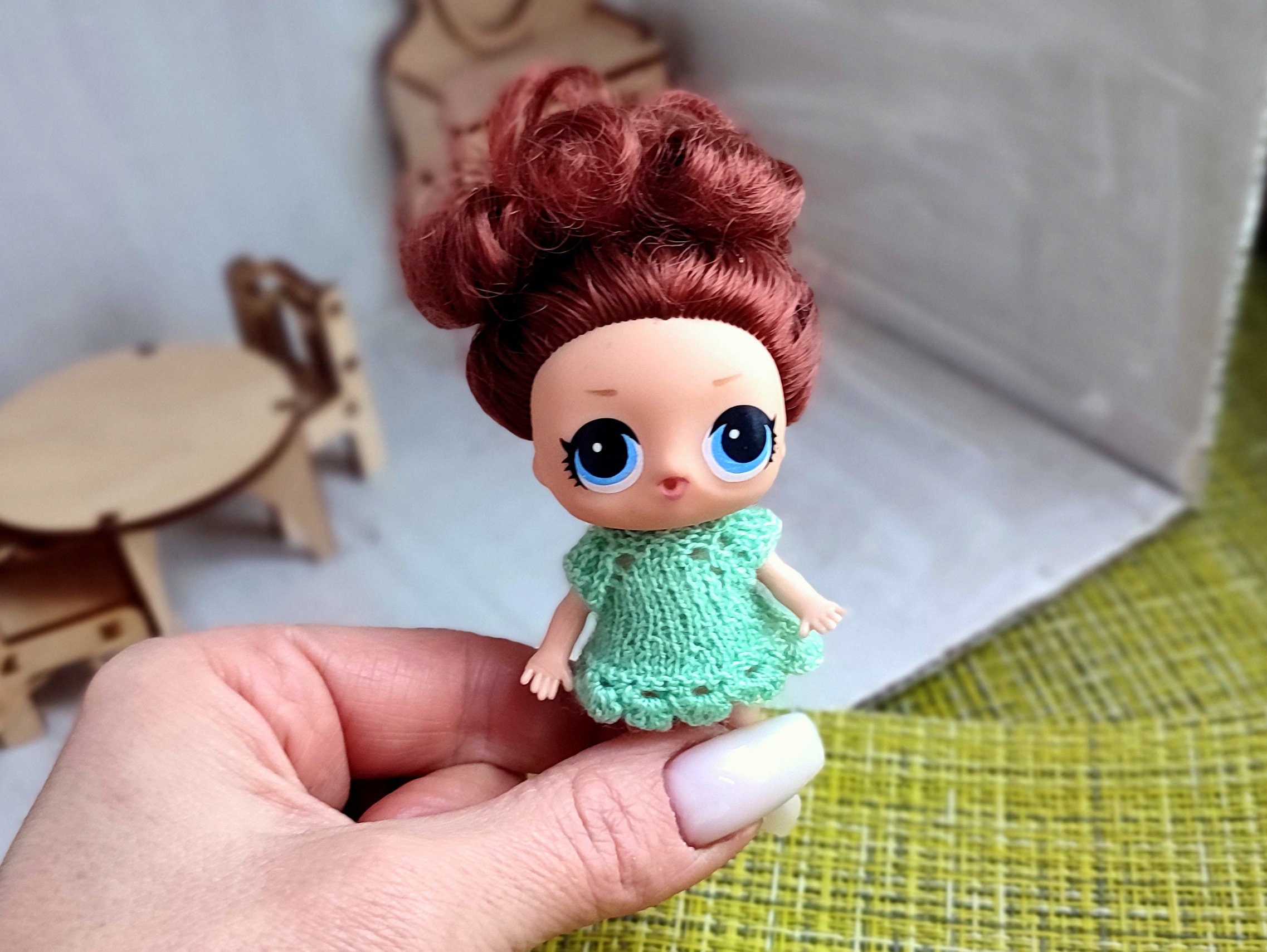 Miniature Doll Clothes DRESS 1:24 Dollhouse Miniature Baby Doll Clothes ...