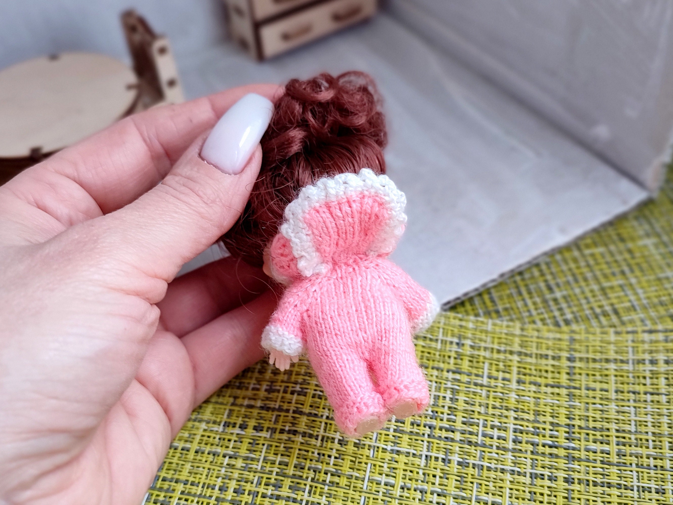 Miniature Doll Clothes Baby Jumpsuit 1:24 Dollhouse Miniature Baby Doll ...