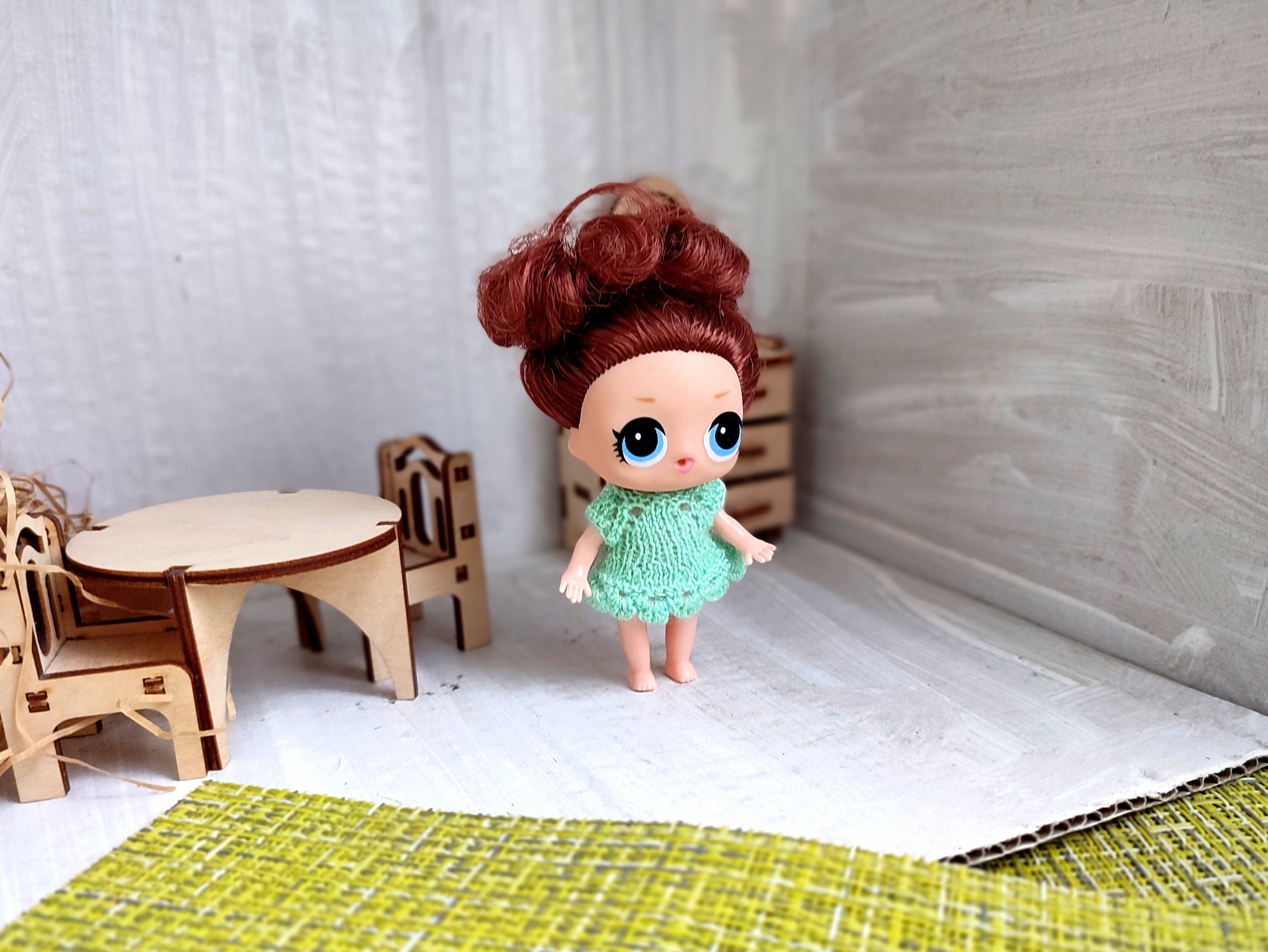 Miniature Doll Clothes DRESS 1:24 Dollhouse Miniature Baby Doll Clothes ...