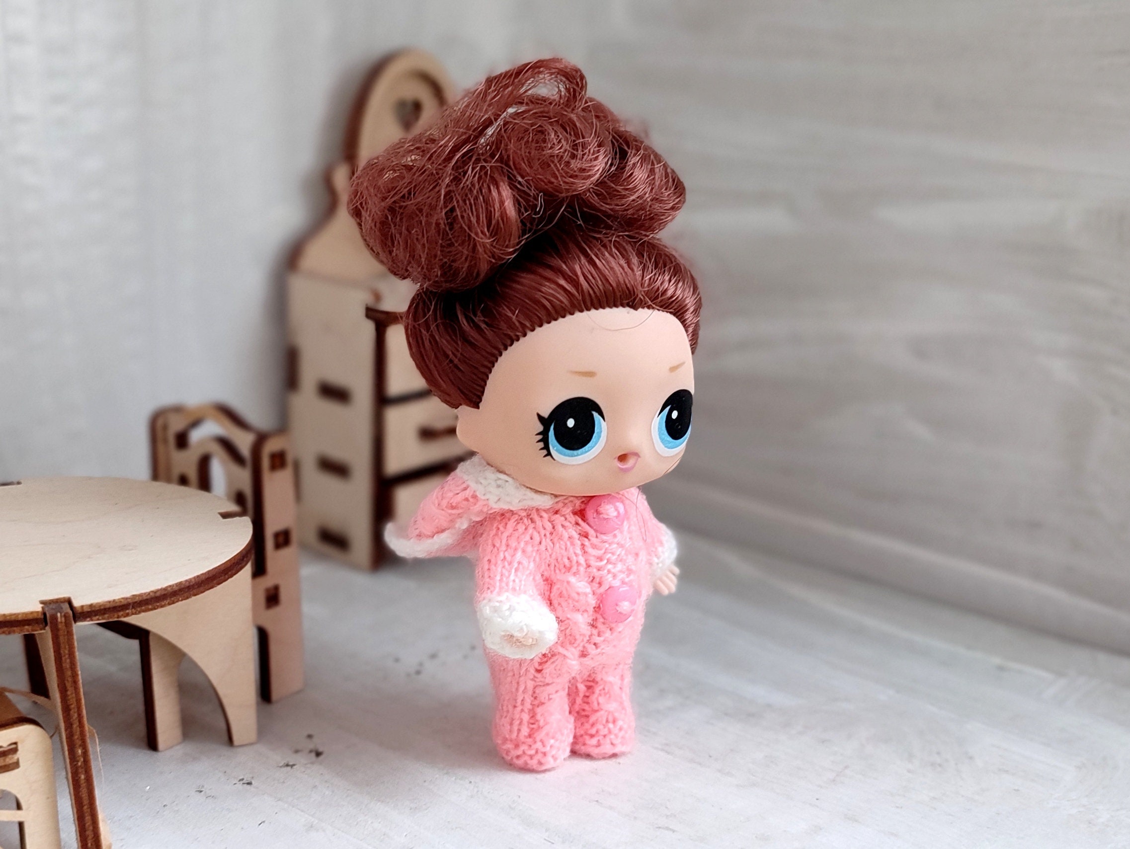 Miniature Doll Clothes Baby Jumpsuit 1:24 Dollhouse Miniature Baby Doll ...