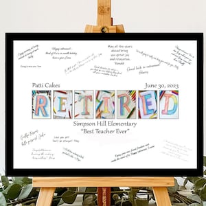 Teacher Colored Pencil Retirement Party Unique Alternative Guest Book ...