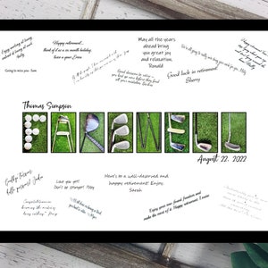 Golf Farewell Party Custom Guest Book Alternative, Retirement Card for ...