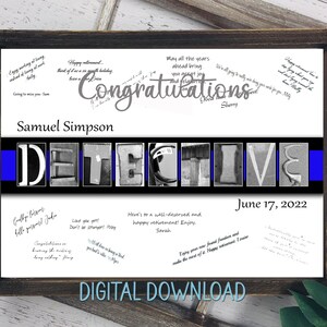 Digital Download Police Detective Promotion Gift, Thin Blue Line, Guest ...
