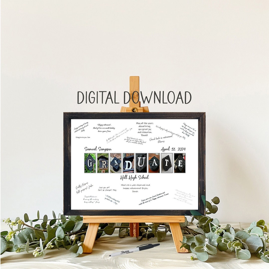 Digital Print Personalized Graduation Guestbook Alternative, Graduation ...