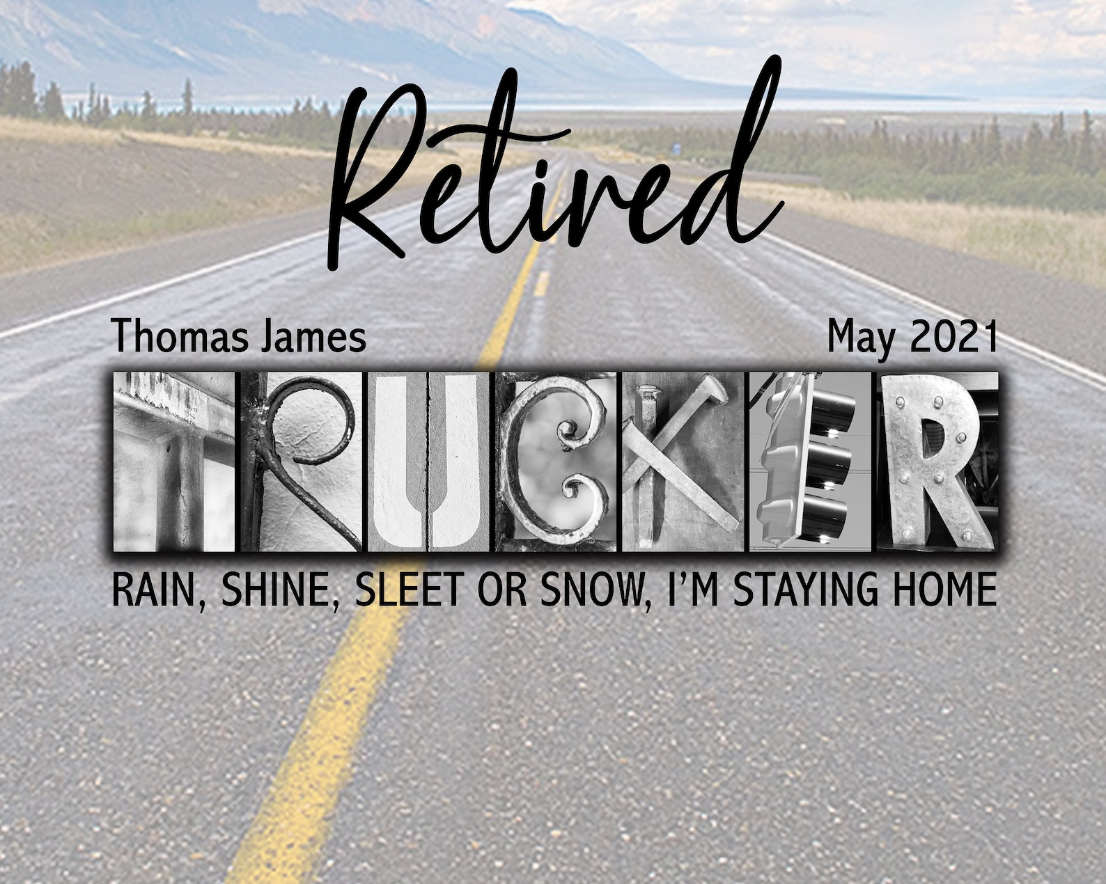 Personalized Name Truck Driver Retired Retirement Party | Etsy