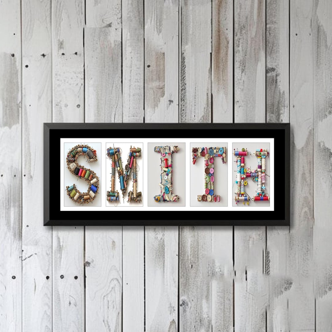 Personalized Sewing Name Art: Custom Craft Room Decor - Etsy
