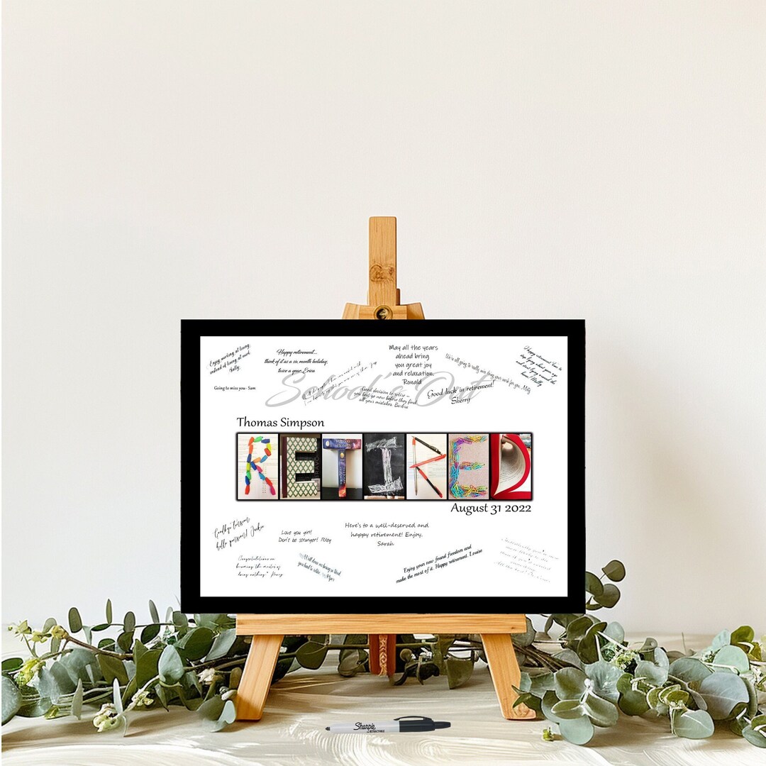 Teacher Retirement Unique Alternative Guest Book, Retirement Party ...