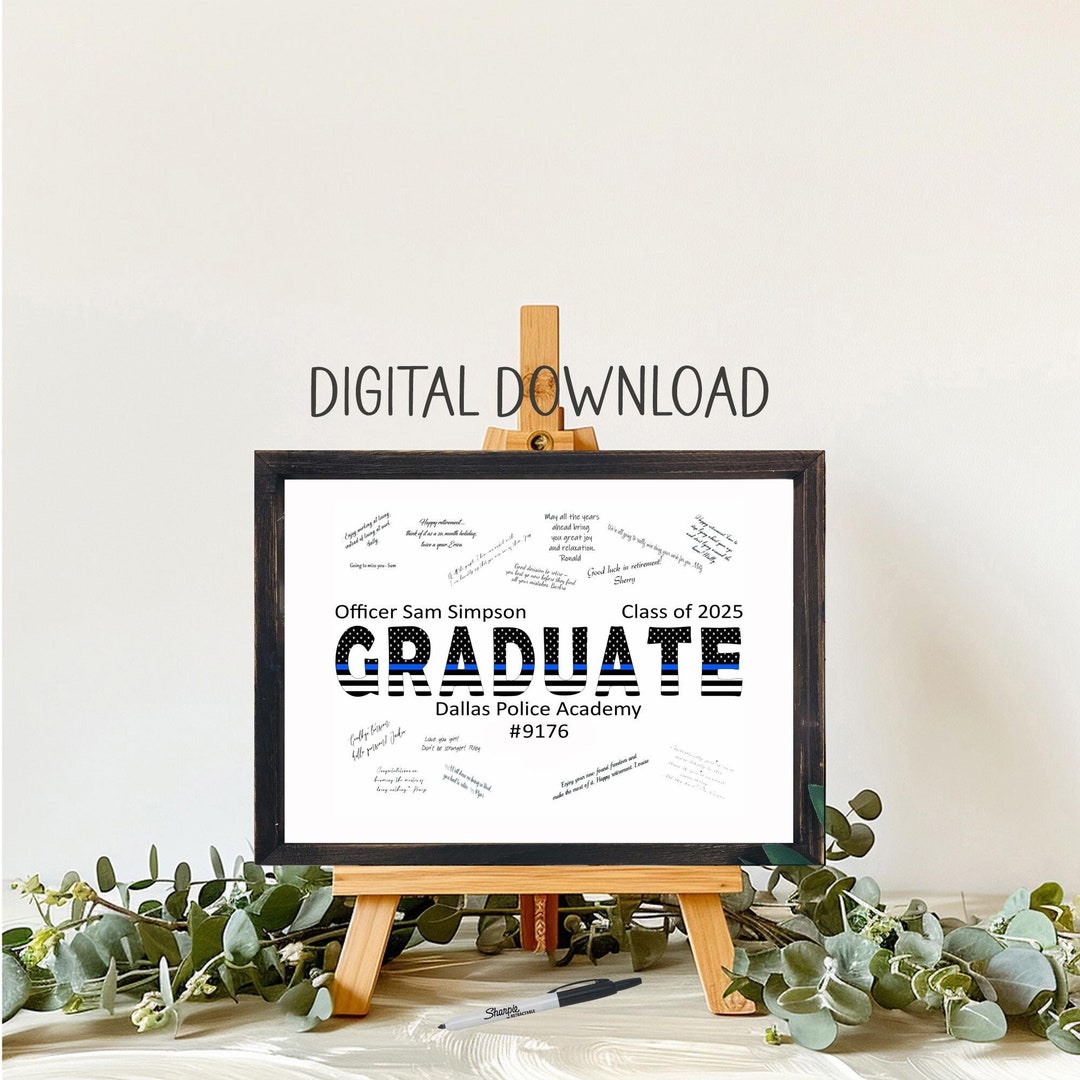 Printable Download Police Academy Thin Blue Line Flag Graduation Unique ...