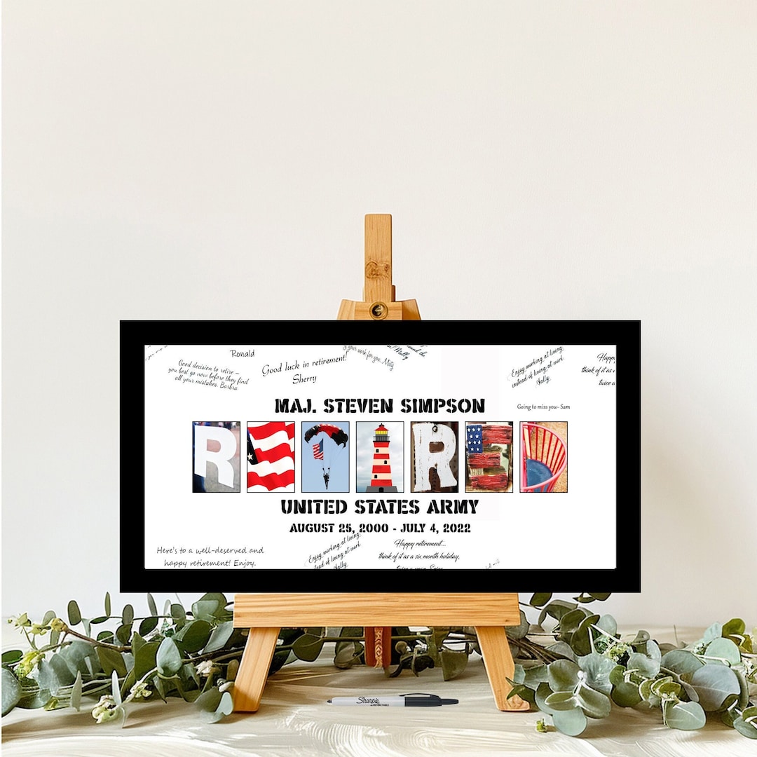 Personalized Military Retirement Unique Alternative Guest Book ...