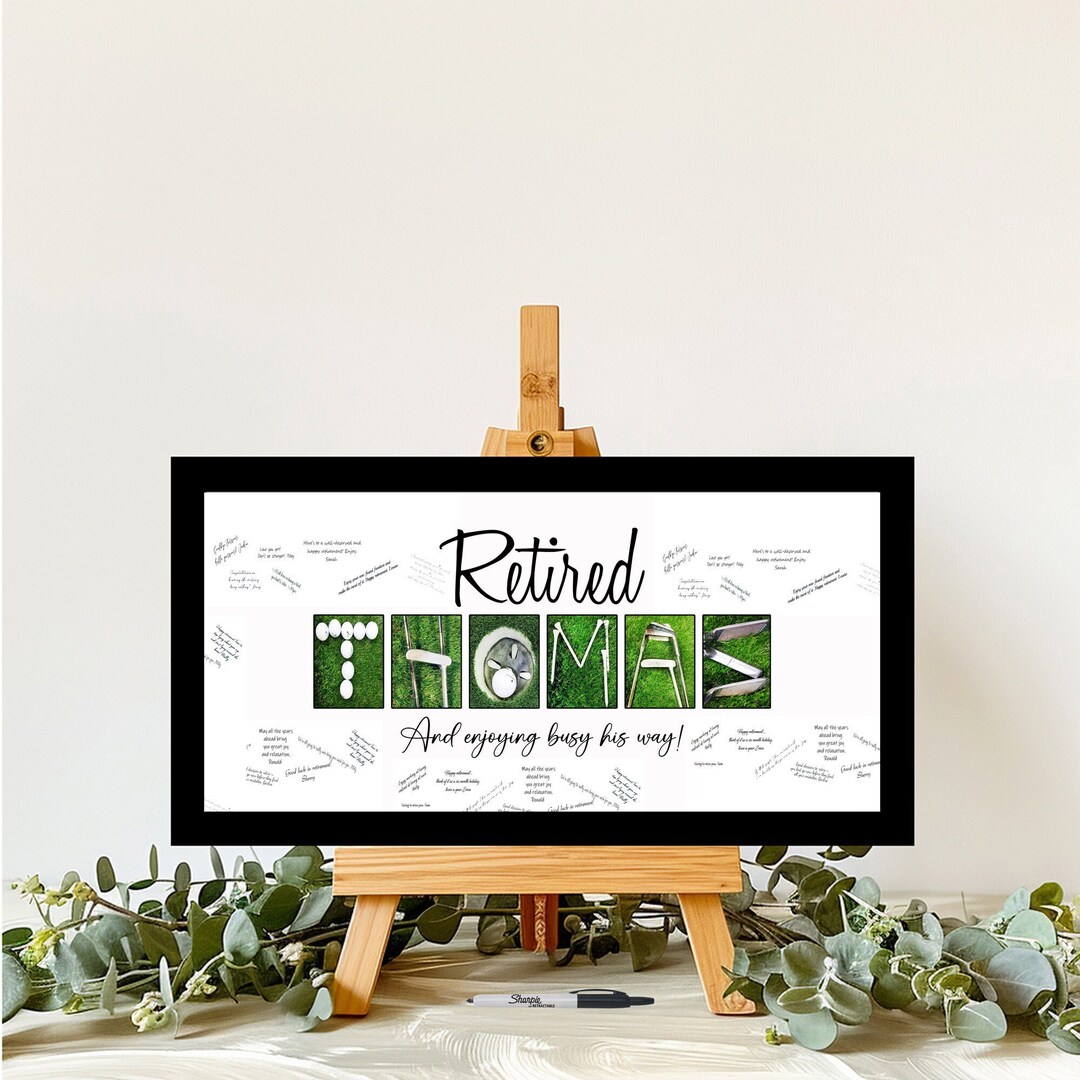 Personalized Name, Golf Retired Sign in Guest Book Alternative, Goodbye ...