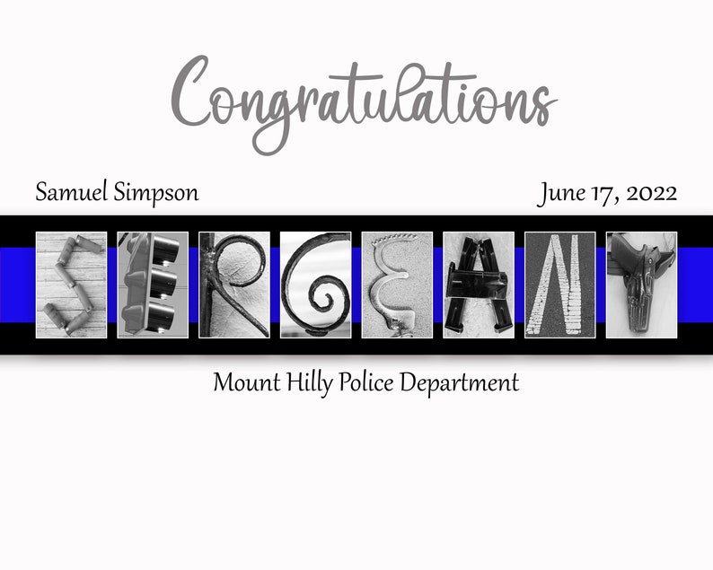 Police Sergeant Thin Blue Line Retirement Party Alternative Guest Book ...
