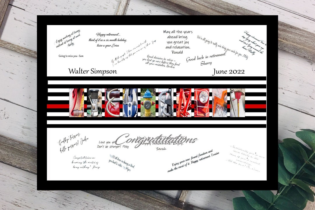 Firefighter Lieutenant Congratulations Unique Alternative Guestbook ...