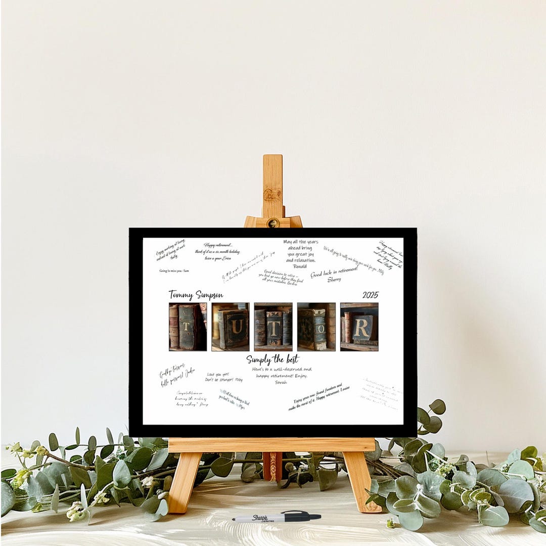 Personalized Tutor Appreciation Print: Vintage Books Guest Book ...