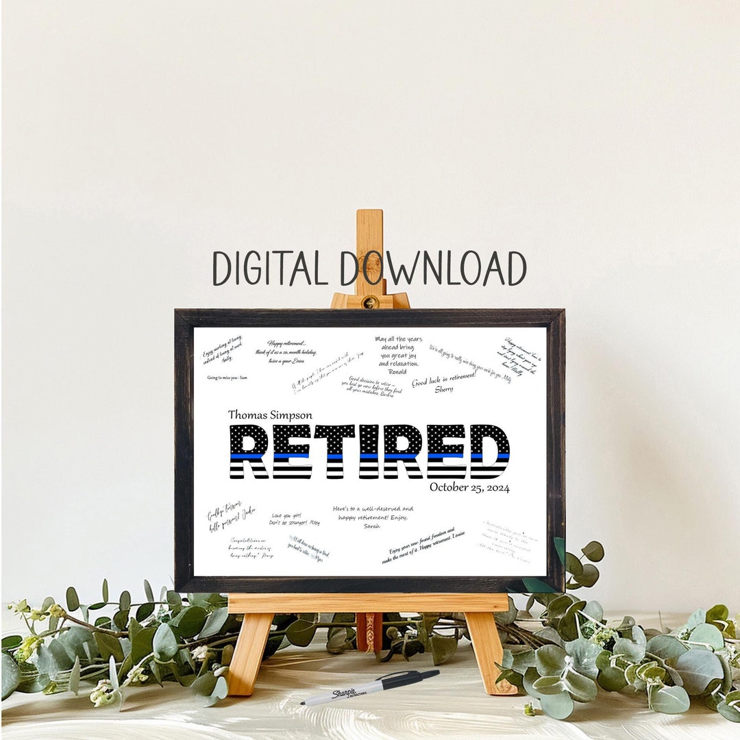 Printable, Personalized Police Officer Retirement Party Alternative ...