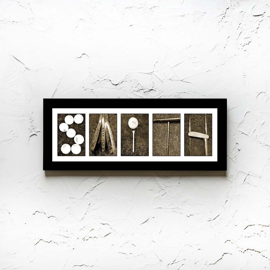 Custom Vintage Golf Sign Personalized Last Name Alphabet Photography ...