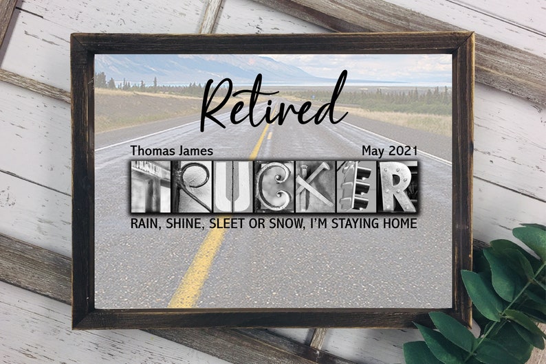 Personalized Name Truck Driver Retired Retirement Party - Etsy