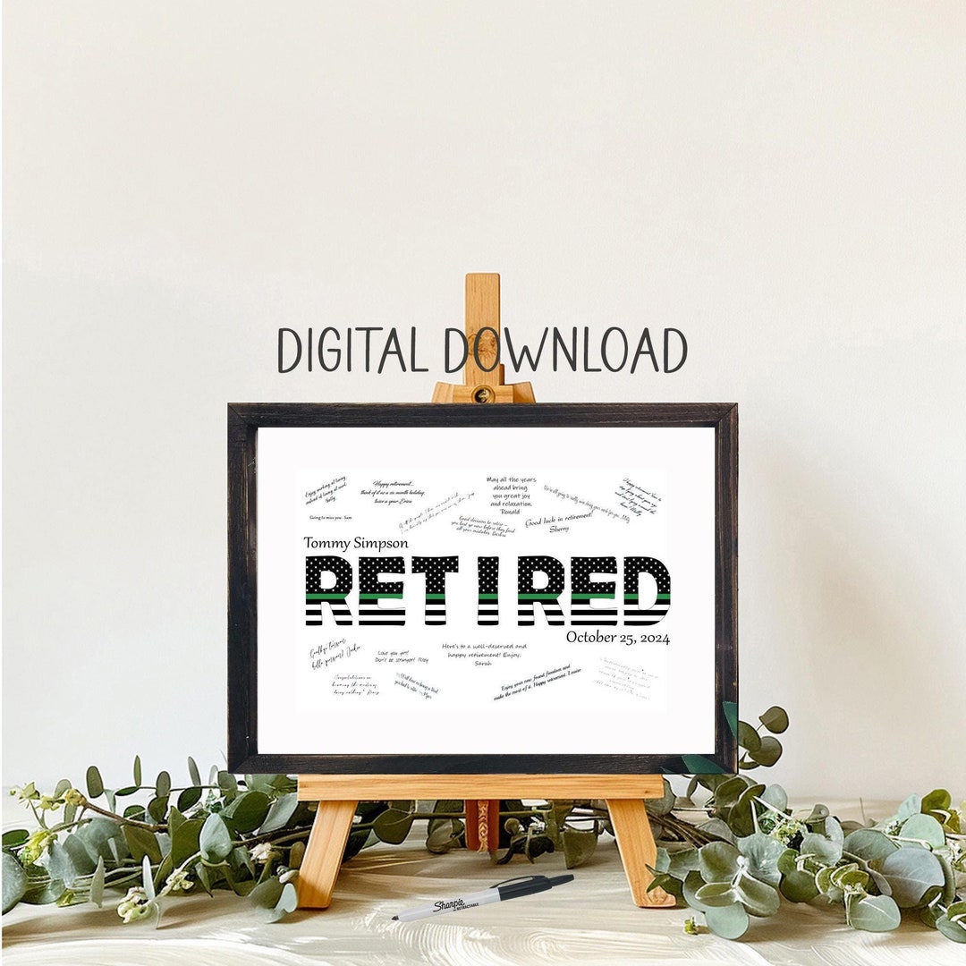 Printable, Retired Thin Green Line Party Guest Book Alternative, Park ...