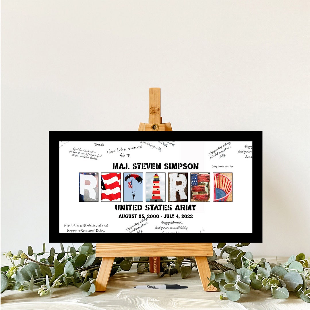 Personalized Military Retirement Unique Alternative Guest Book ...