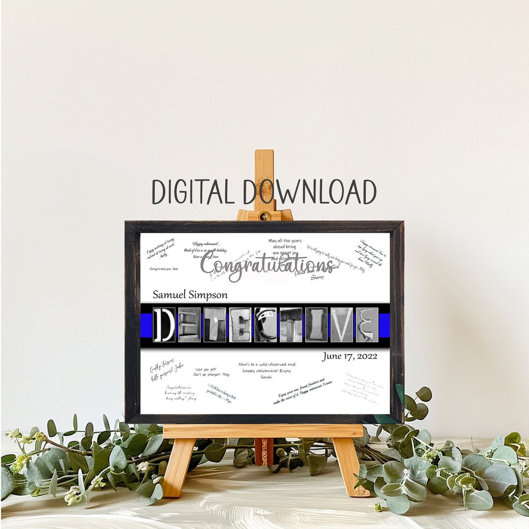 Digital Download Police Detective Promotion Gift, Thin Blue Line, Guest ...