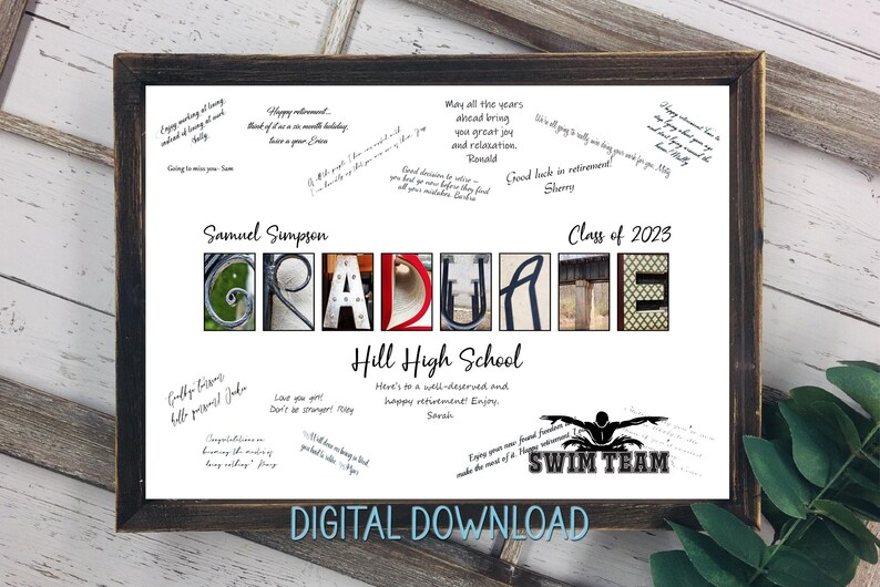 Printable Download Personalized Swim Team Graduation Party - Etsy