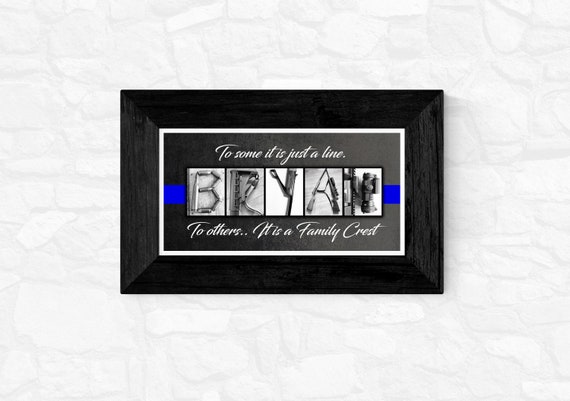 Personalized Name Thin Blue Line Sign Police Officer Gift | Etsy