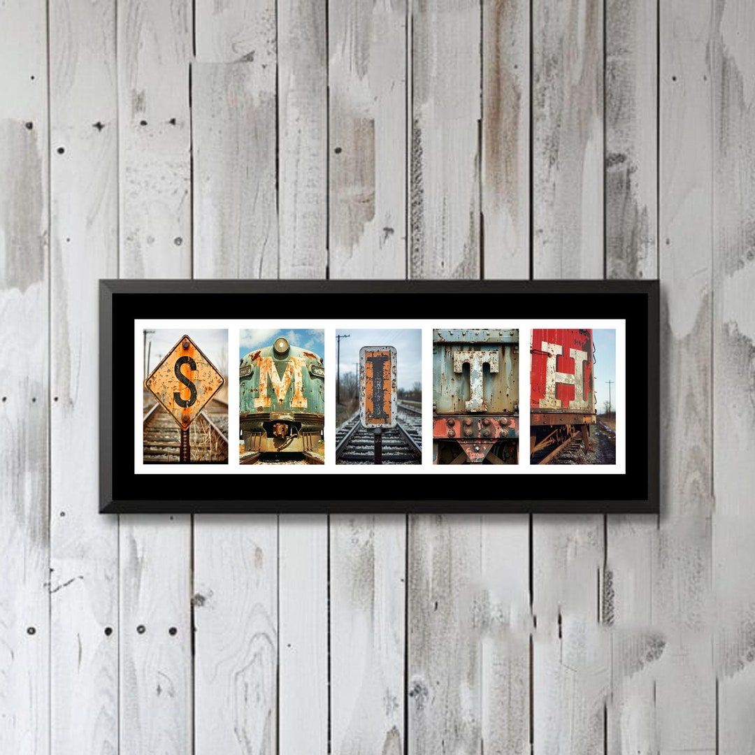 Personalized Train Enthusiast Name Art Sign, Gift for Train Lover ...