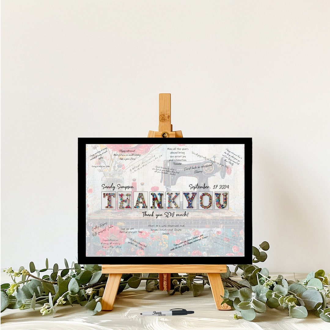 Thank You Sewing Themed Personalized Guest Book Alternative, Thank You ...
