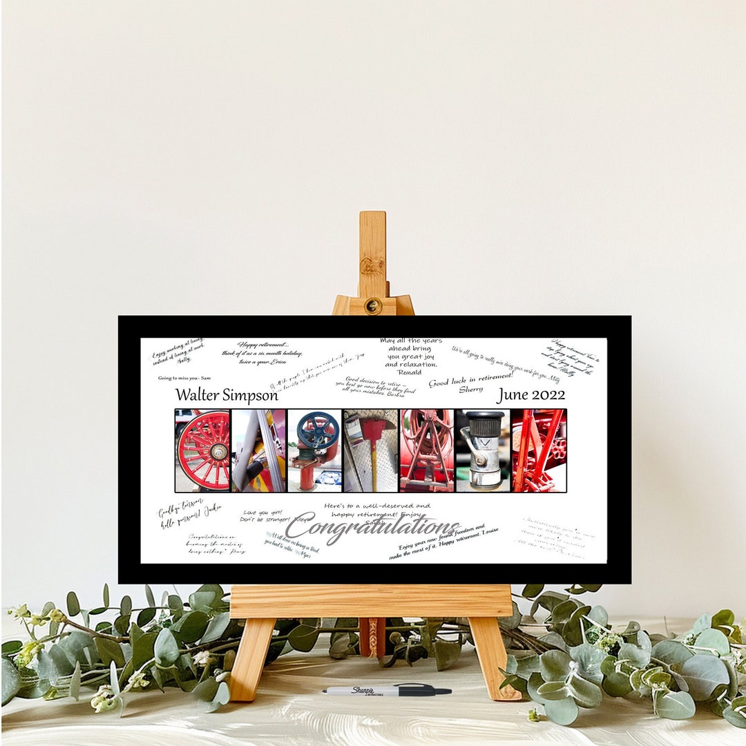 Firefighter Captain Custom Guest Book Alternative, Fire Department ...