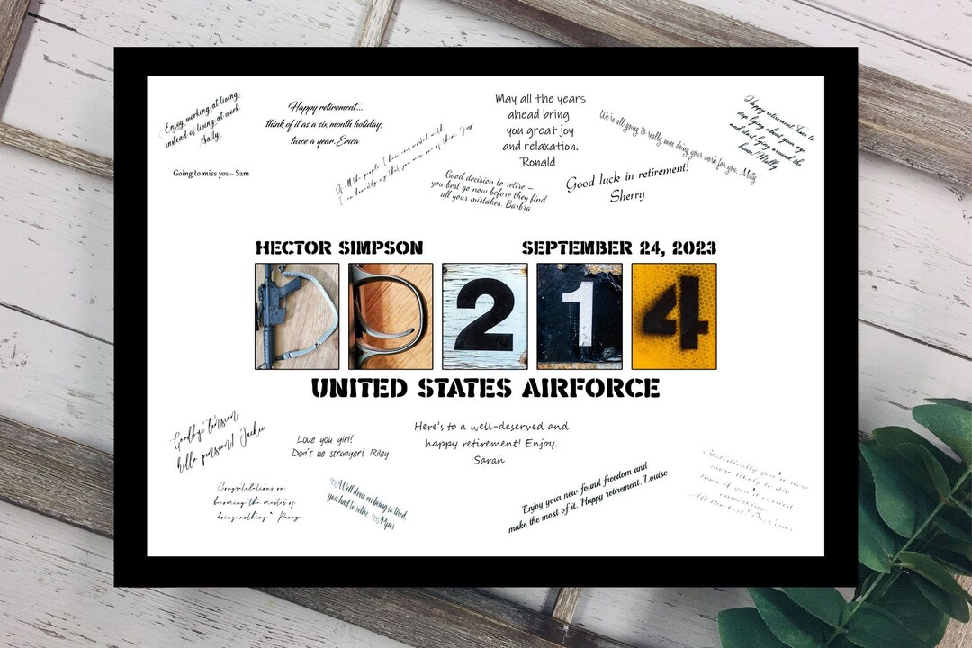 Personalized DD214 Retired Military Guest Book Alternative - Etsy