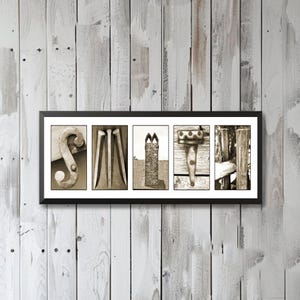 Rustic Black and White Farmhouse Decor: Personalized Alphabet ...