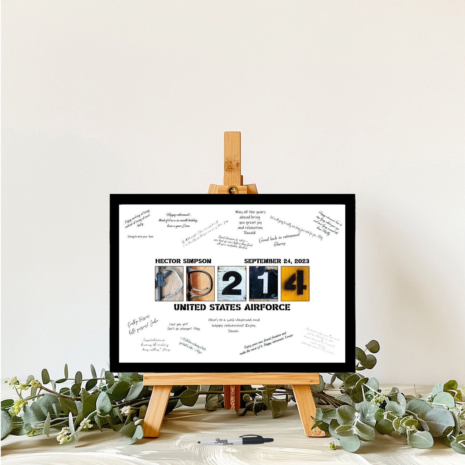Personalized DD214 Retired Military Guest Book Alternative, Retiring ...