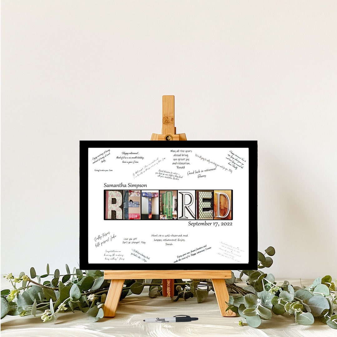 Teacher Retirement Unique Alternative Guest Book, End of Year Gift ...