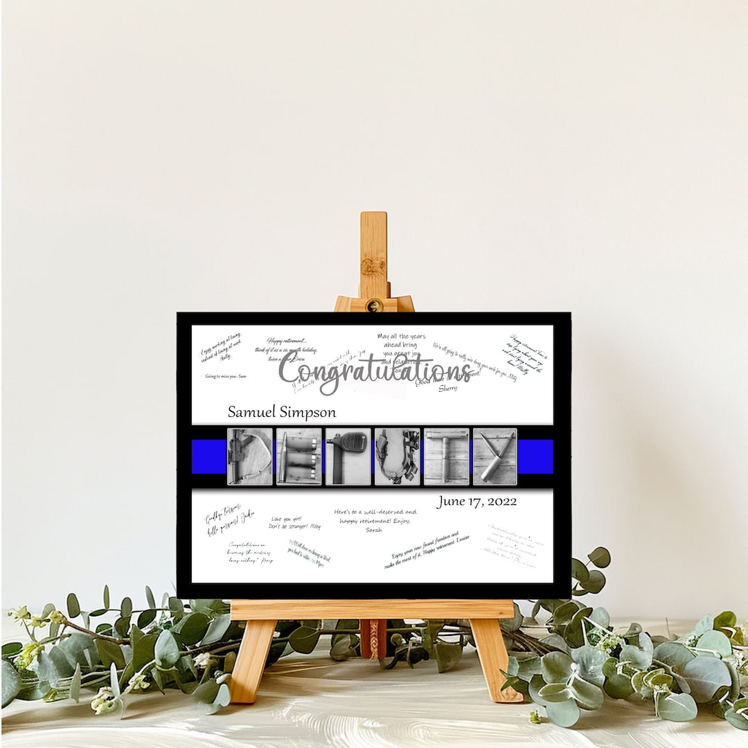 Police Deputy Congratulations Unique Alternative Guestbook, Thin Blue ...