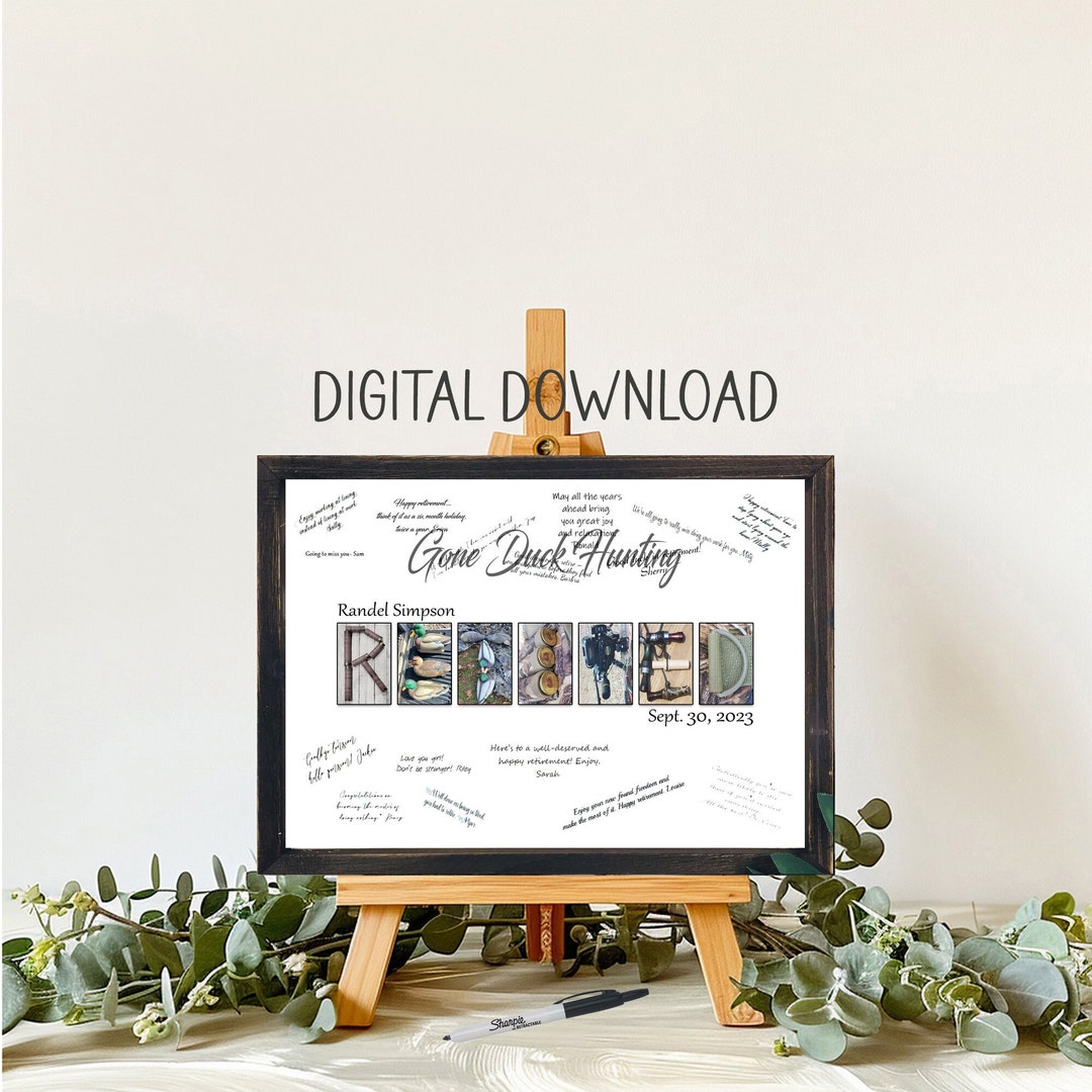 Printable Duck Hunter Retirement Party Guest Book Alternative, Farewell ...