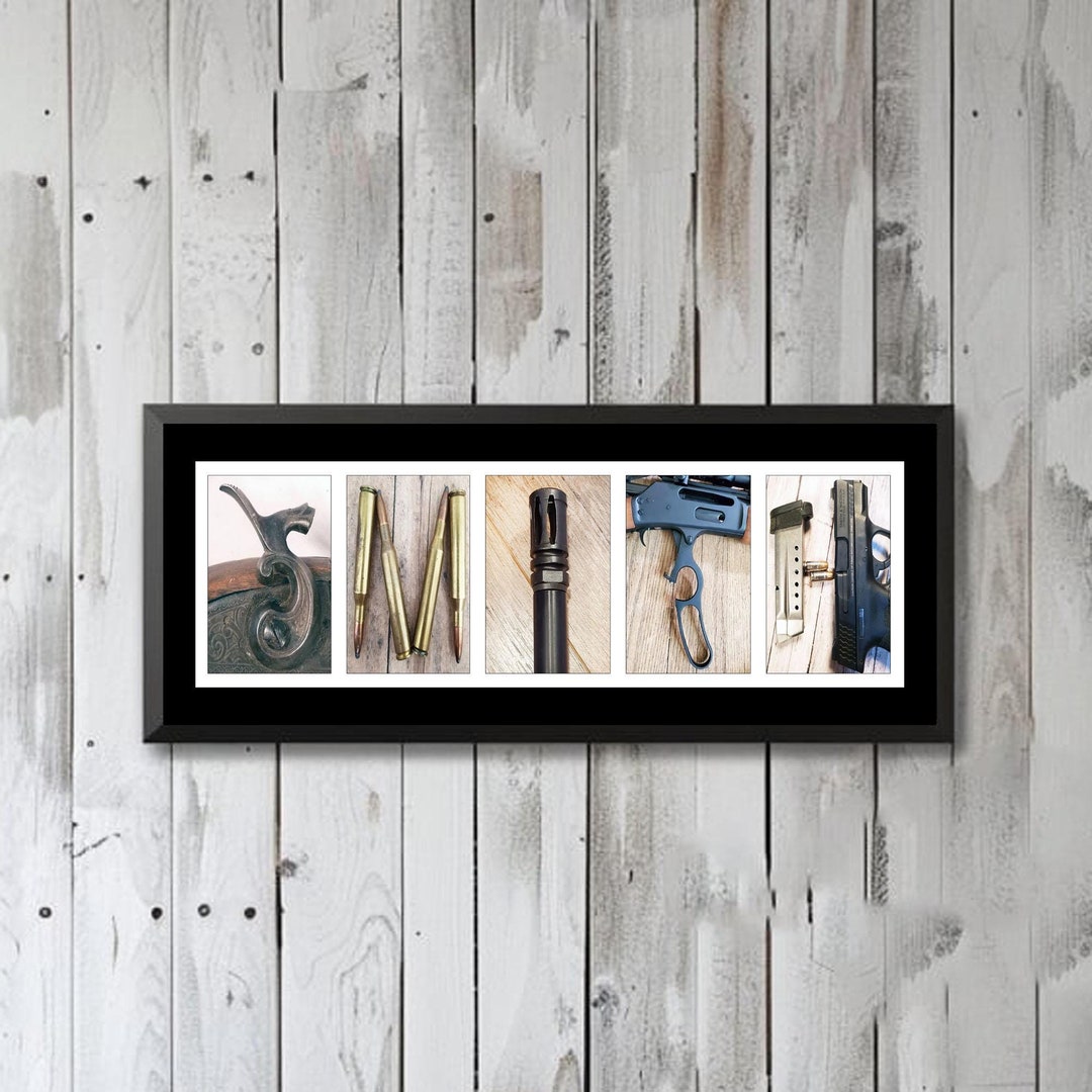 Personalized Name Gun Art Sign, Guns and Ammo, Gun Owner Décor, Gun ...