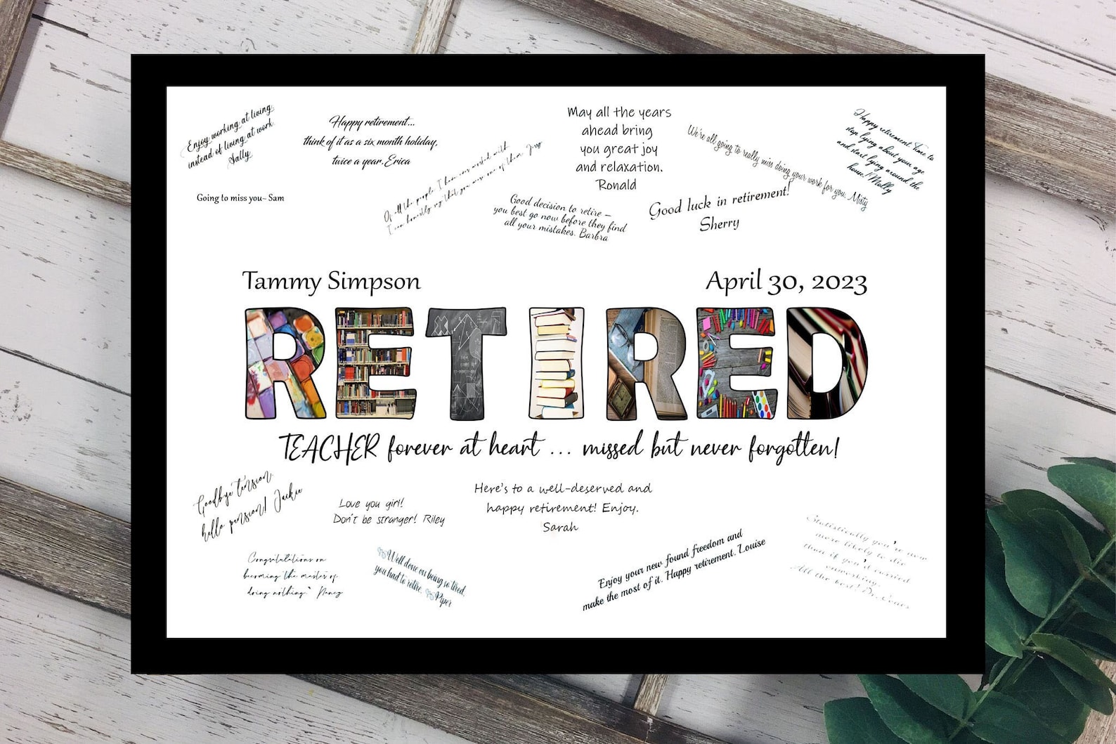 Teacher Retirement Unique Alternative Guest Book, End of Year Gift ...