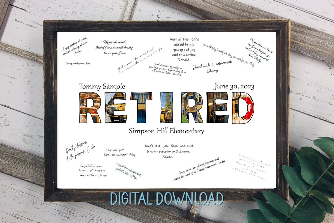 Printable Download School Bus Driver Retirement Unique - Etsy