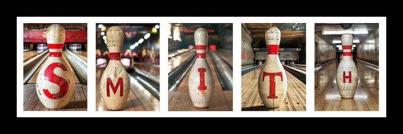 Personalized Bowling Pin Name Art: Custom Bowler Gift - Etsy