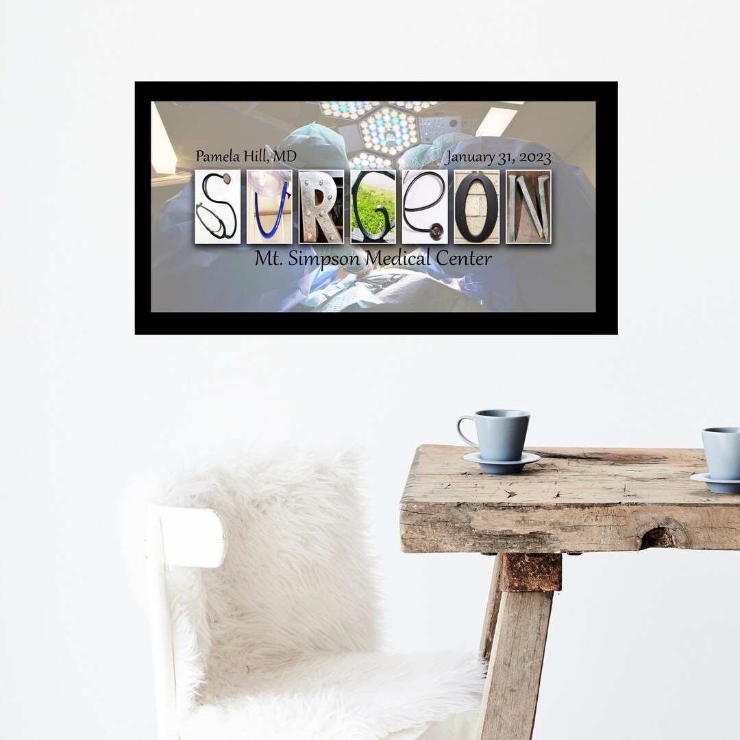 Personalized Surgeon 10x20 Framed Print, Surgeon Retirement Gift ...